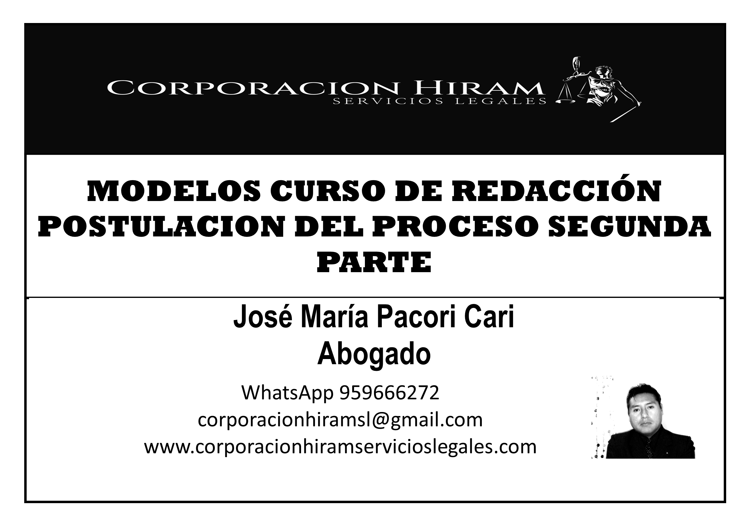 MODELOS CURSO DE REDACCIÓN POSTULACION DEL PROCESO SEGUNDA PARTE - JOSÉ ...