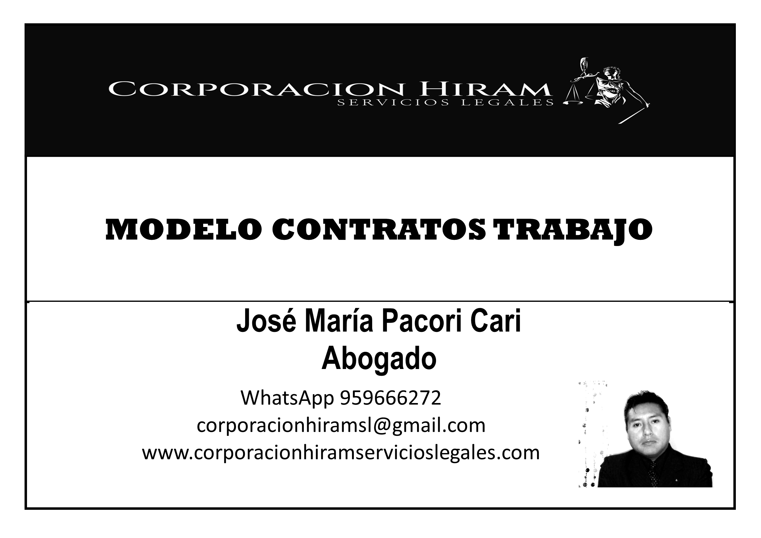 MODELO CONTRATOS TRABAJO - JOSÉ MARÍA PACORI CARI